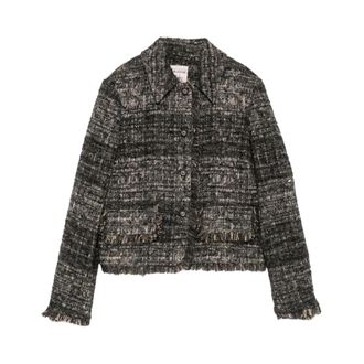 Semicouture Boucl&eacute; Tweed Jacke - - Jackets - Damen - Grau - S