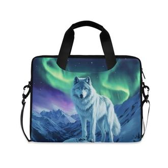 Alaza Sac pour ordinateur portable de 16 à 15,6 pouces, motif loups et toiles daraignée, sac pour ordinateur portable, sac à bandoulière pour femme, homme, 
