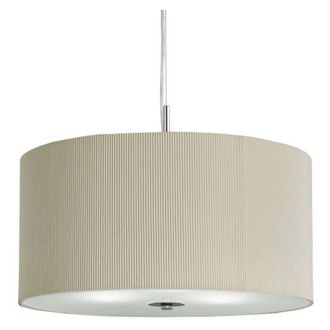 Searchlight Searchlight - Suspension drum pleat Tambour 3L Abatjour pliss&eacute; cr&egrave;me diffuseur verre givr&eacute; E27 3x60w maxi diam&egrave;tre 60CM