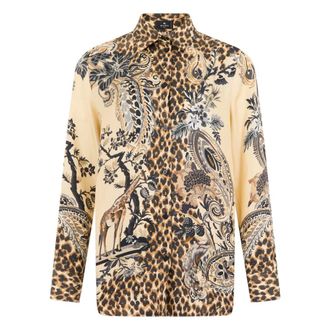 Etro Seiden-Twill-Hemd mit Tiermotiv - - Blouses & Shirts - Damen - Mehrfarbig - S