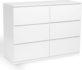 IDMarket Idmarket - Commode 6 tiroirs tomi 110 cm bois blanc
