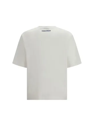 Dsquared2 Mens Printed T-Shirt White Cotton T-Shirts And Polos