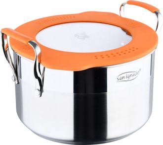 San Ignacio Compact - Cancol mit 20 cm Deckel - geschmiedetes Aluminium - helles Schwarz - &Auml;u&szlig;eres im Matt -Finish - Induktionsliste - Edelstahlgriffdetails Farbd