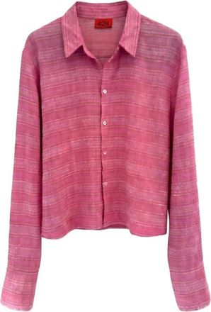 424 Homme, Chemises, Rose, Taille: L Ff6Sms11Ap-Tq085.075 Tea washing