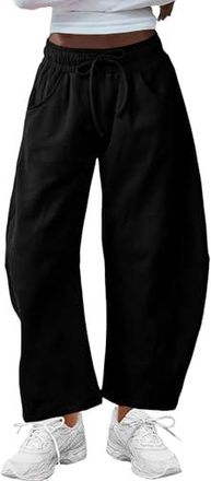 Generico Pantalon De Jogging Femme Taille Haute Pantalon D&eacute;contract&eacute; Jambe Large Athl&eacute;tique Pantalon Avec Poches Curvy Sport Confortable Pantalon &Eacute;l&eacute;gant Panta