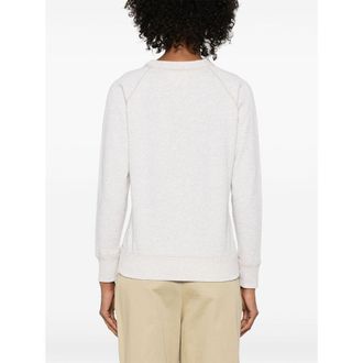 Isabel Marant Logo-Flocked Organic Cotton Sweater - Beige