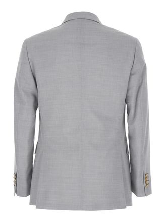 Reveres 1949 Mens Grey Double-Breasted Jacket With Peak Lapels Virgin Wool Blazers
