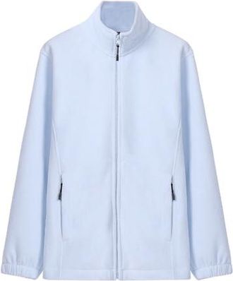 Generic Vestes en polaire chaude pour femme - Double &eacute;paisseur - Manteau dhiver et dautomne avec col montant pour les voyages d&eacute;contract&eacute;s, bleu clair, XXL