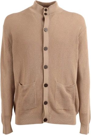 Ballantyne Homme, Pulls, Beige, Taille: XL Rice Stitch Cotton Cardigan