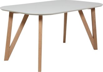 Salesfever Esszimmertisch Aino, K&uuml;chentisch in grau, 160 x 90 cm, furnierter Esstisch, pflegeleichter & Abgerundeter Holz-Tisch, FSC Zertifiziert