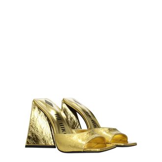 The Attico Womens Gold Leather Platform Sandals