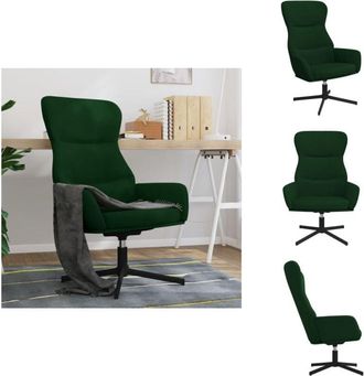vidaXL Relaxsessel Dunkelgrün Samt - Samtsessel - Sessel Dunkelgrün - Bequemer Sessel - Drehstuhl - Lounge Chair