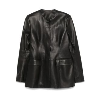 Toteme Kragenlose Lederjacke - - Jackets - Damen - Schwarzk - M