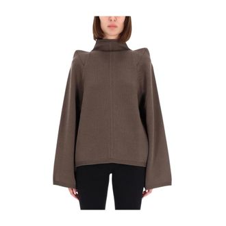Rick Owens Femme, Pulls, Gris, Taille: 38 FR Draped Wool Turtleneck