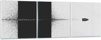 Arttor Mehrteilige Bilder auf Glas Kugel Schwarzweiß Modern Glasbild 90x30cm Wandbilder Dekoration Wohnzimmer Schlafzimmer Küche Set 3 teilige Klein Wanddeko