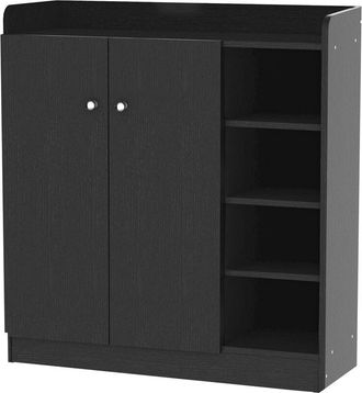 HOMCOM Homcom - Armoire / etagere / meuble a chaussures très pratique en panneaux de particules noir