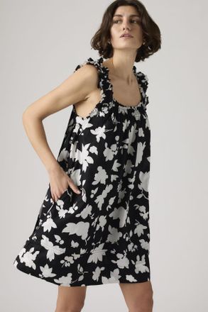 Levi's Robe Courte En Coton Meg - Femme - Noir / Regina Floral Anthracite Night - XS