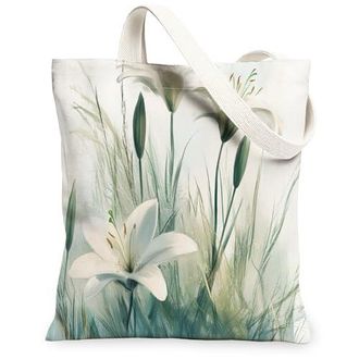 Generic Sac fourre-tout en toile r&eacute;utilisable pour le shopping Motif fleurs de campagne 33 x 38 cm