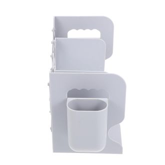 Angoily Verstellbarer Buchst&uuml;tzen Organizer mit Stifthalter aus Hochwertigem Kunststoff und Stabil f&uuml;r B&uuml;cherregal Schreibtisch und B&uuml;ro Praktisches Schlichte