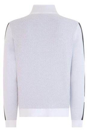 HUGO BOSS Mens Cotton Zip-Up Sweatshirt White Top