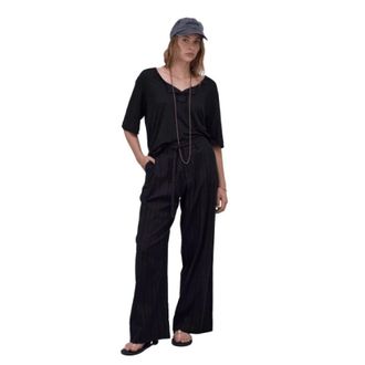 Nathalie Vleeschouwer Femme, Pantalons, Noir, Taille: 44 FR Wide Pantalons