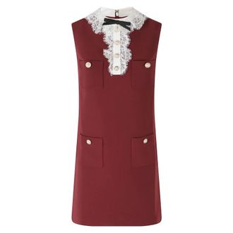 Self Portrait Crepe-Spitzenkragen-Minikleid - - Dresses - Damen - Braun - S