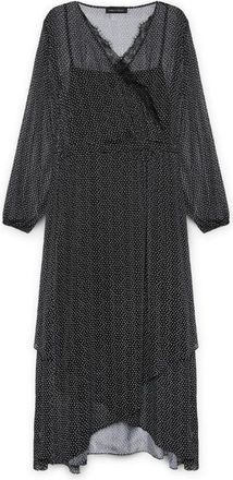 Fiorella Rubino Femme, Robes, Noir, Taille: 42 FR Robe à pois avec devant croisé