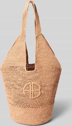 Anine Bing Strandtasche mit Logo-Applikation