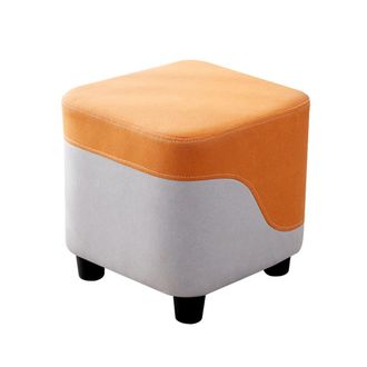 Generic Fußhocker Aus Massivem Holz, Niedrige Bank Mit Bezug Aus Baumwollleinen for Das Sofa Im Eingangsbereich, for Wechseln Der Schuhe (minimalistischer Sti