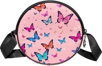 Generic Sac &agrave; bandouli&egrave;re rond pour femme, petit sac &agrave; bandouli&egrave;re esth&eacute;tique avec fermeture &eacute;clair, bretelles r&eacute;glables, sac &agrave; main rond d&eacute;contract&eacute; pour fem