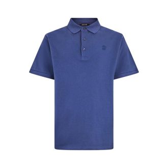 Roberto Cavalli Homme, Tops, Bleu, Taille: M Polo Avec Monogramme RC Et Logo