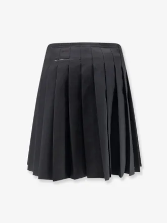Maison Margiela Womens Pleated Mini Skirt Black Polyester