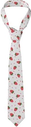Generic Cravate Homme Fraises Roses &Agrave; Pois &Eacute;troit Necktie Confortable Cravate Pour Hommes Pour Mariage Travail Accessoires