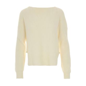 Liu Jo Gerippter Boot-Ausschnitt Pullover - - Knitwear - Damen - Wei&szlig; - L