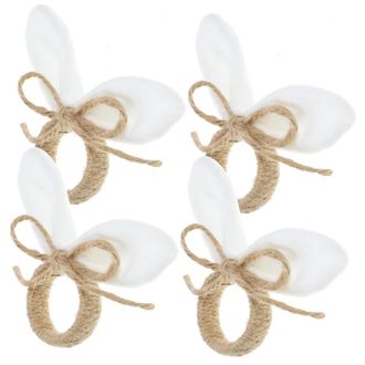 Cabilock Esstisch Serviette 4 St&uuml;cke Ostern Serviette Schnalle Dekorative Serviette Ohr Form F&uuml;r Urlaub