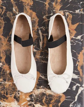 Tony Bianco Caspian - Ballerines plates en cuir - Blanc