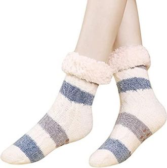 Generic Chaussettes épaisses et super chaudes pour femmes pour lhiver à la maison, confort super doux pantoufles corail chaussettes hommes, a, taille unique