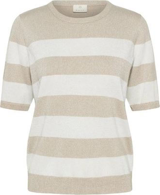 Kaffe Femme, Pulls, Gris, Taille: 44 FR Pull à Rayures Large Rayure Plume