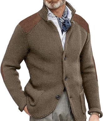 Generic Cardigan l&eacute;ger en tricot &agrave; manches longues boutonn&eacute; pour homme pour le printemps et lautomne, c9, XXL