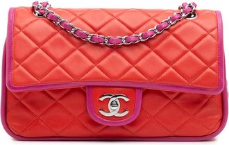 Chanel Hobo Bags - Medium Classic Bicolor Lambskin Double Flap - Gr. unisize - in Rot - für Damen