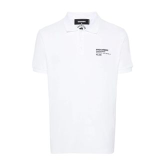 Dsquared2 Homme, Tops, Blanc, Taille: S Polo T-shirt Blanc Coupe Tennis