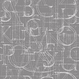 Homemania Teppich, Bedruckt, Grau, Alphabet, abstrakt, Dekoration für Haus, rutschfest, für Wohnzimmer, Schlafzimmer, Mehrfarbig, aus Polyester, Baumwolle, 100 