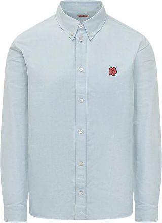 Kenzo Homme, Chemises, Bleu, Taille: XL Chemise Fleur Boke