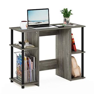 Furinno JAYA Bureau D&eacute;tude Compact pour Ordinateur, Ch&ecirc;ne Fran&ccedil;ais/Noir
