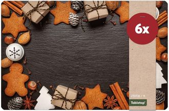 Matches 21 Weihnachts Tischsets 6er als abwaschbare Weihnachten Tischdeko - Platzsets Weihnachtsdeko Pl&auml;tzchen als Winter Tischuntersetzer - Platzdeckchen als Ti