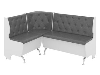 Rodnik Eckbank Admiral, Sitzbank, Kunstleder Polsterung, mit Stauf&auml;chern (wei&szlig;-grau)