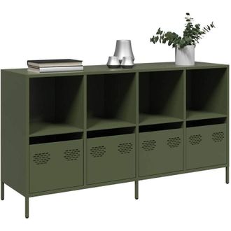 vidaXL Vidaxl - Buffet vert olive 135x39x73,5 cm acier lamin&eacute; &agrave; froid