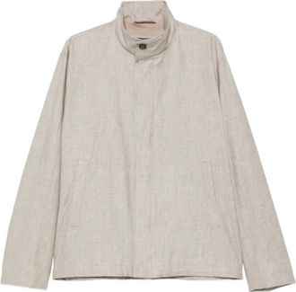 Herno Homme, Vestes, Beige, Taille: 2XL Veste Lin Laine Soie