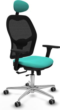 Piqueras y Crespo Ergonomischer Stuhl f&uuml;r die Arbeit zu Hause mit 3D-Armen, h&ouml;henverstellbarer Lendenwirbelst&uuml;tze und festem Kopfteil, ausgestattet mit Syncro/Traslack.