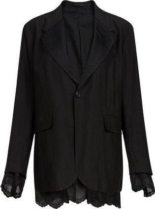 Our Legacy Blazer r&eacute;versible &agrave; dentelle en lin m&eacute;lang&eacute;